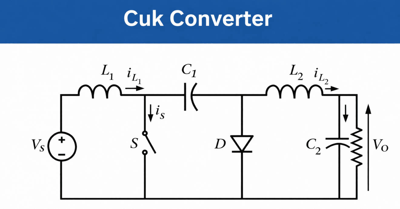 Cuk Converter – Modes of Operation, Circuit Diagram and Waveforms